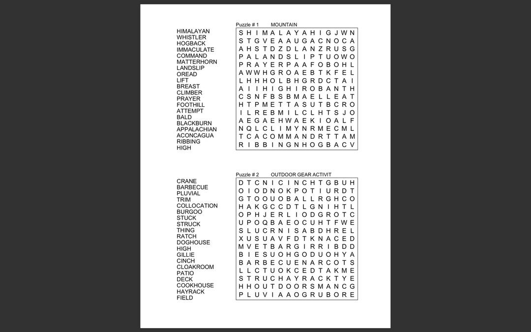 Adult 200 Word Search Digital Download - Etsy
