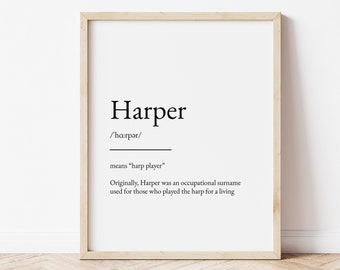 Harper Name Print - Etsy