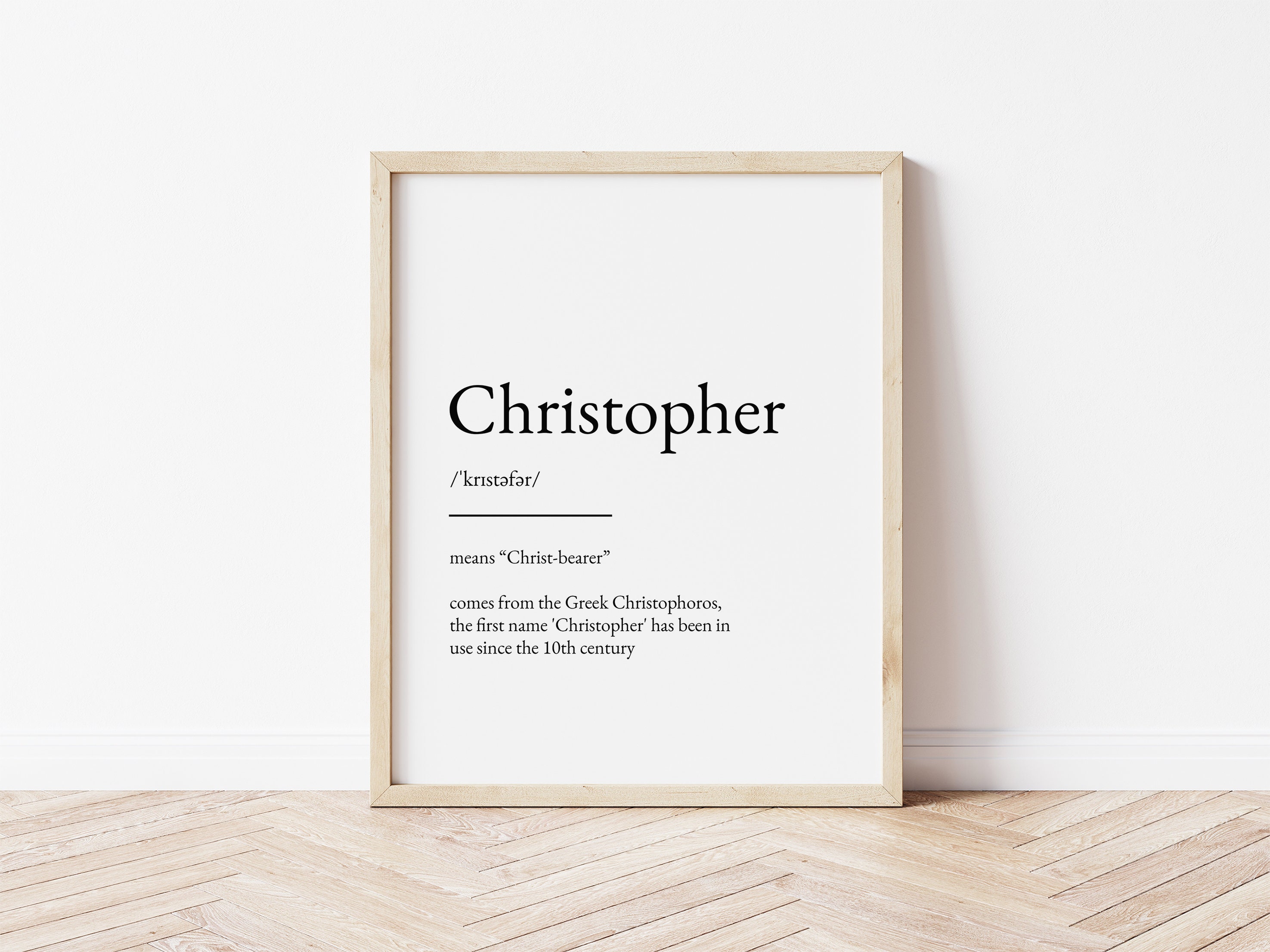 Christopher Name Meaning Print, Name Print, Wall Art, Minimalist Print ...