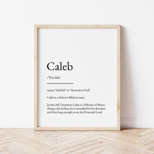 Caleb Name Meaning Print Name Print Wall Art Minimalist - Etsy