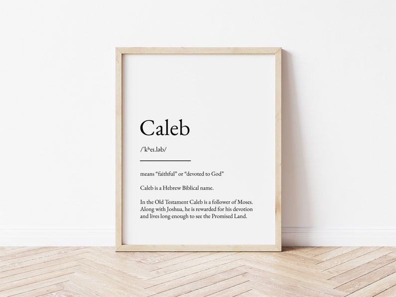 Caleb Name Meaning Print, Name Print, Wall Art, Minimalist Print ...