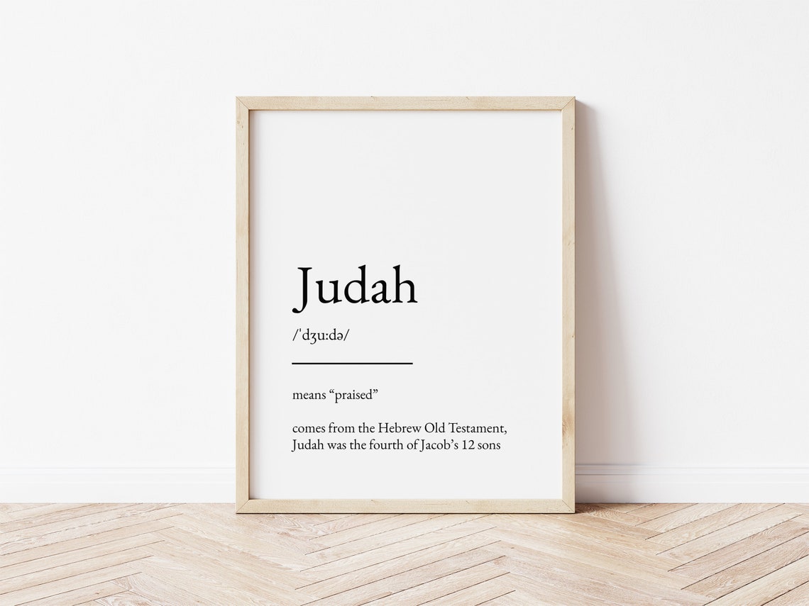 Judah Name Meaning Print, Name Print, Wall Art, Minimalist Print ...