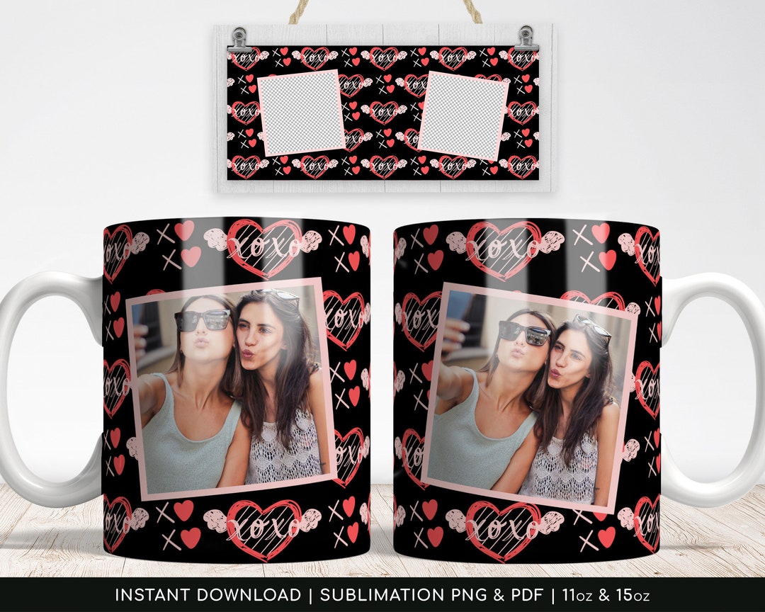 DIY Sublimation Xoxo Mug Design, Love and Friendship Mug Template ...