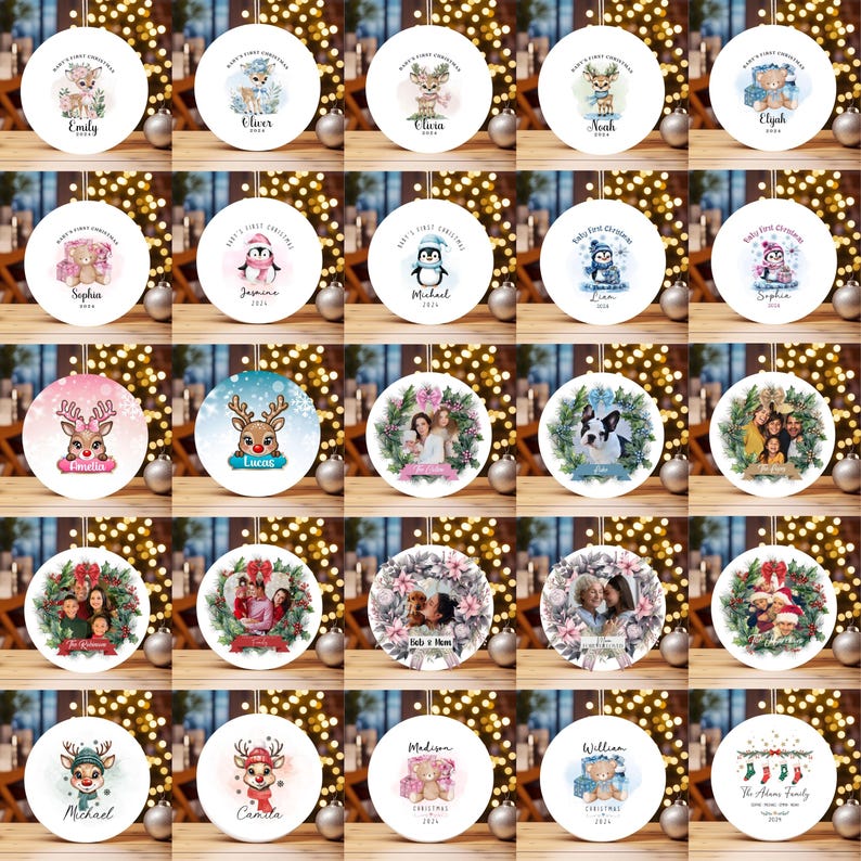 140+ Christmas Bundle PNG, Round Ornament Sublimation, Printable ...