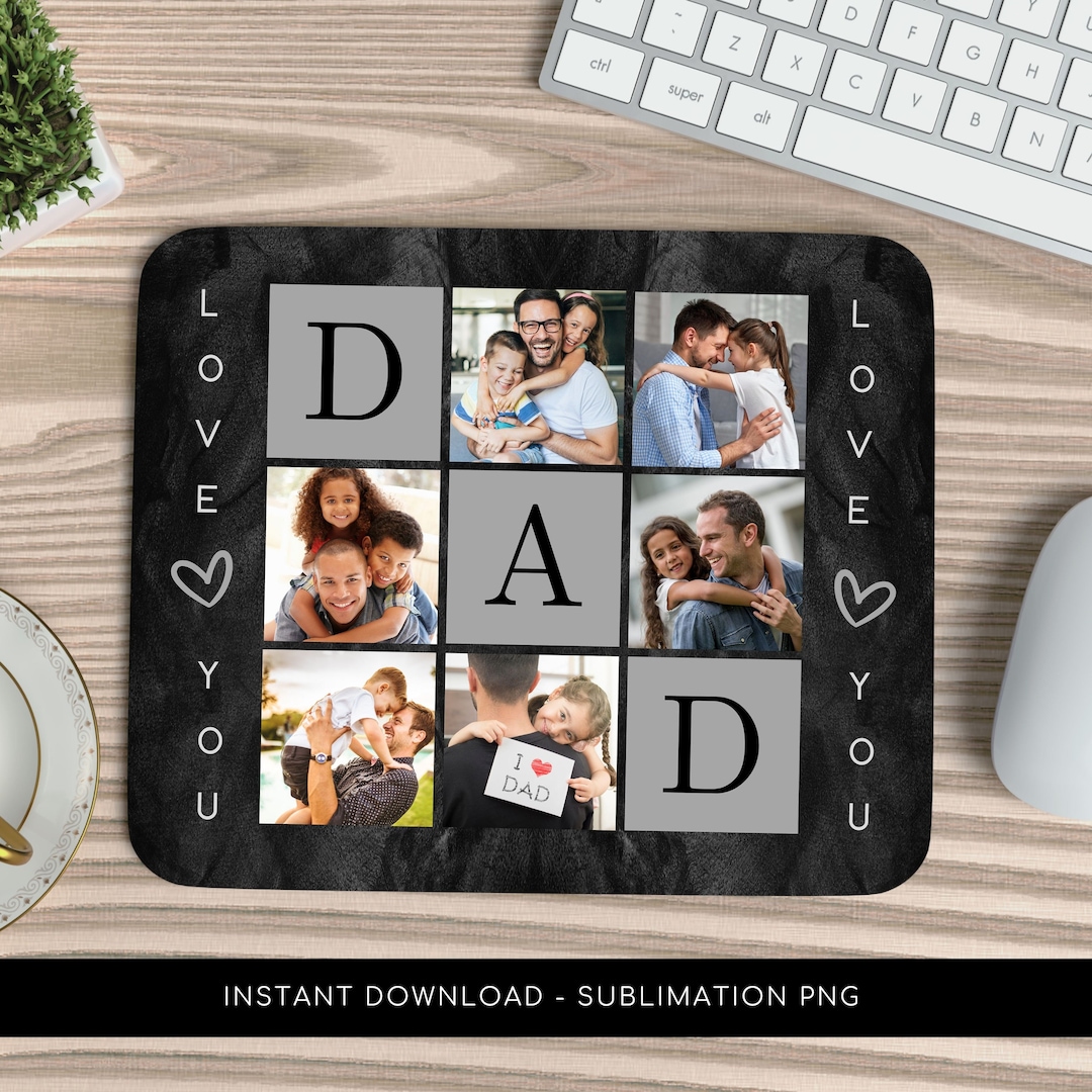 Dad Photo Mousepad PNG, Sublimation Mousepad PNG, Dad Photo Grid Mouse ...