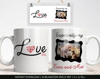 Stay Pawsitive Dog Mug Wrap Dog Photo Mug Template - Etsy