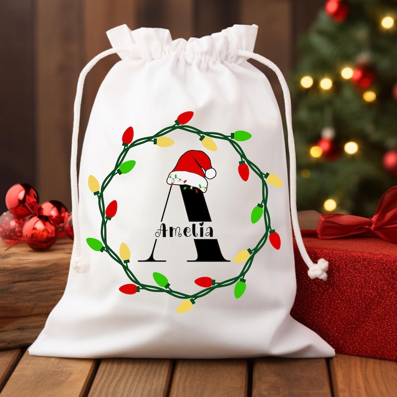 Christmas Initial PNG, Santa Hat Monogram, Xmas Ornament Design ...