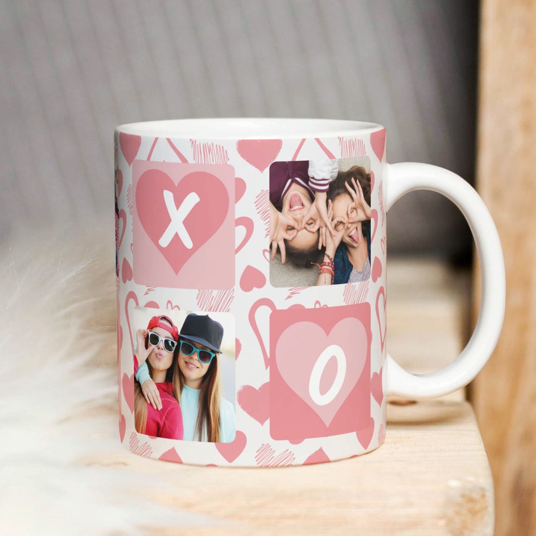 Personalized XOXO Love and Friendship Photo Grid Mug PNG, Heart ...
