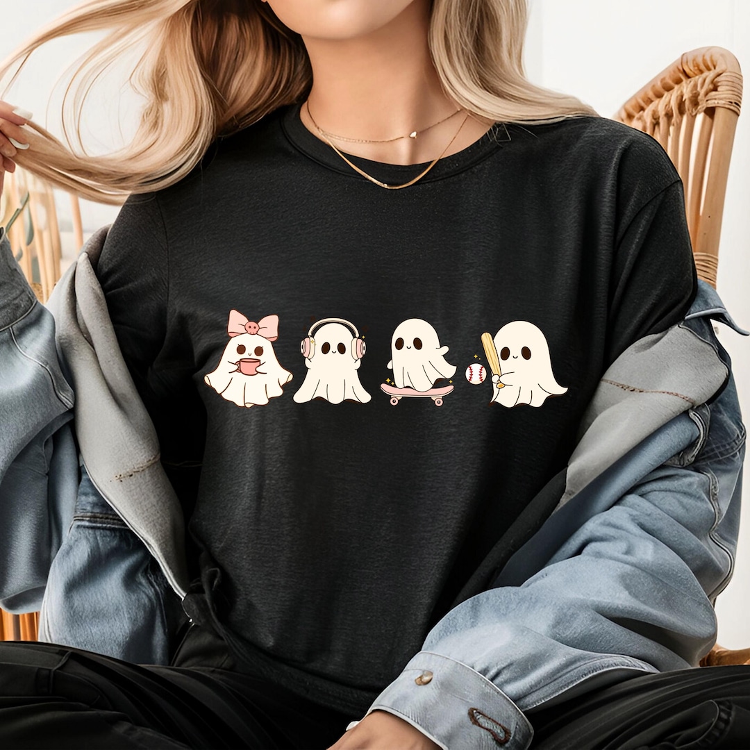 Retro Pink Ghost PNG, Cute Ghost Collage PNG, Vintage Halloween Png ...