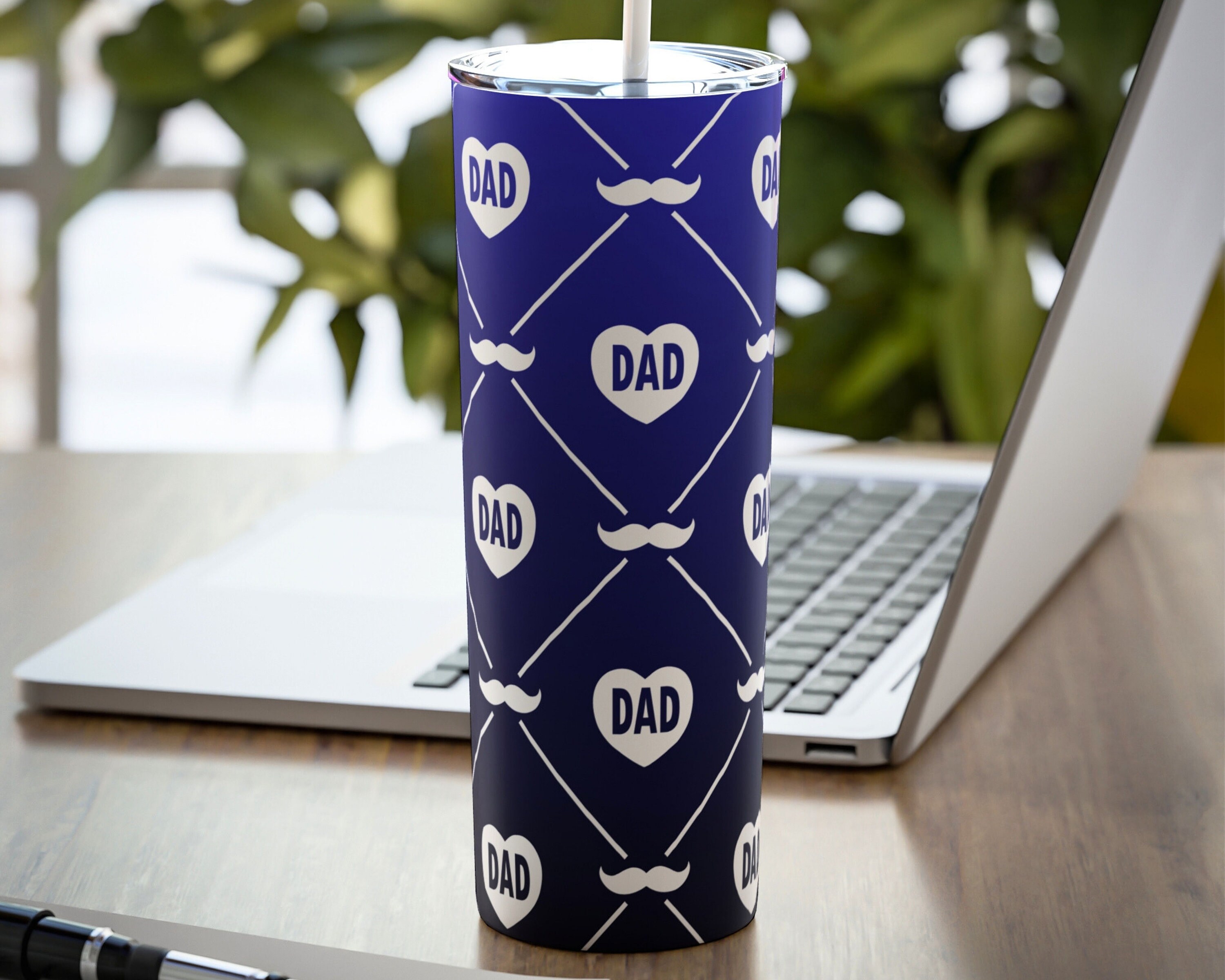 Tumbler Design PNG File for Sublimation. Dad Heart Mustache - Etsy