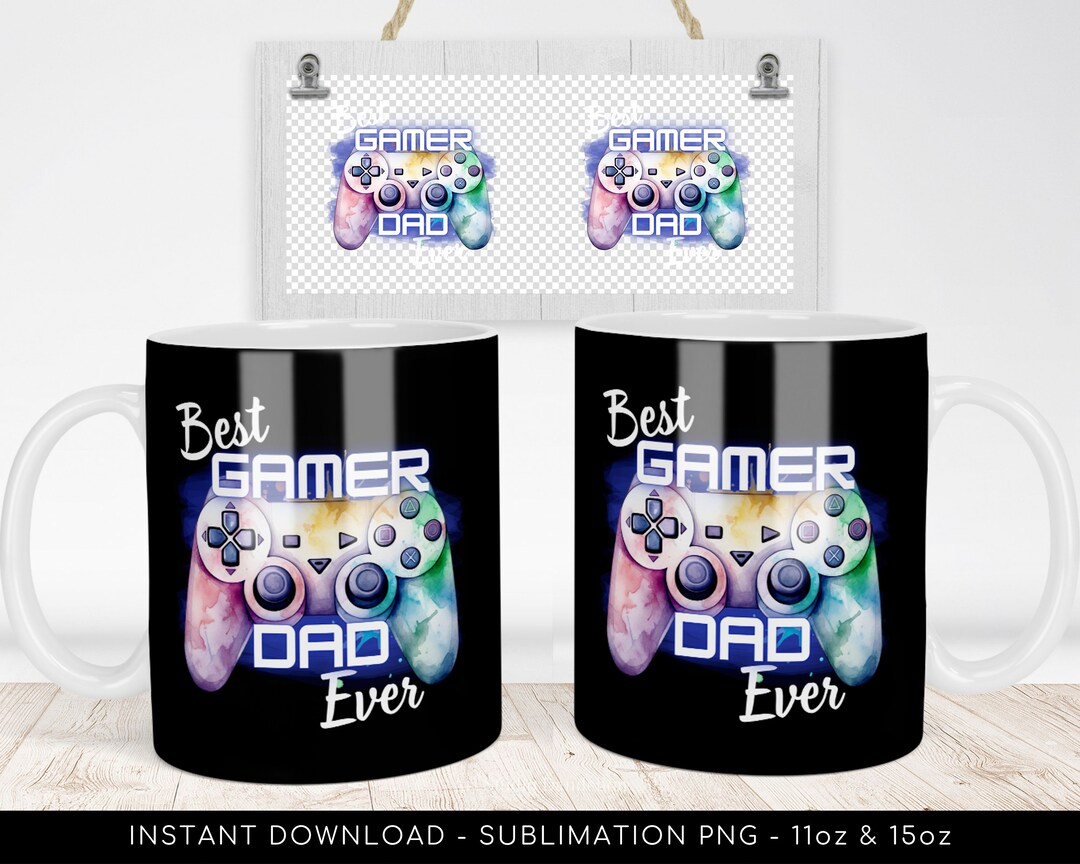 Gamer Dad Mug Sublimation Design, Father's Day Gift (PNG File) - Etsy