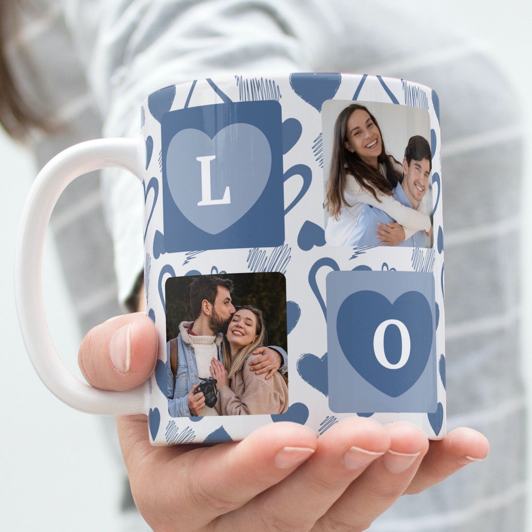 LOVE Photo Grid Heart Pattern Mug Design. Sublimation Digital Paper ...