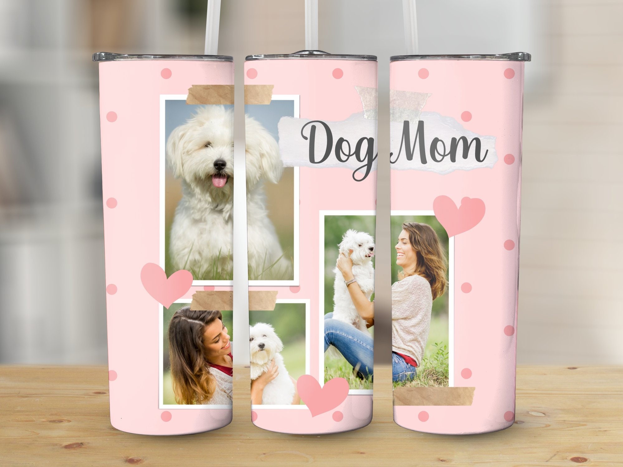 DOG MOM Photo Template Tumbler PNG File for Sublimation, 20 Oz Skinny ...