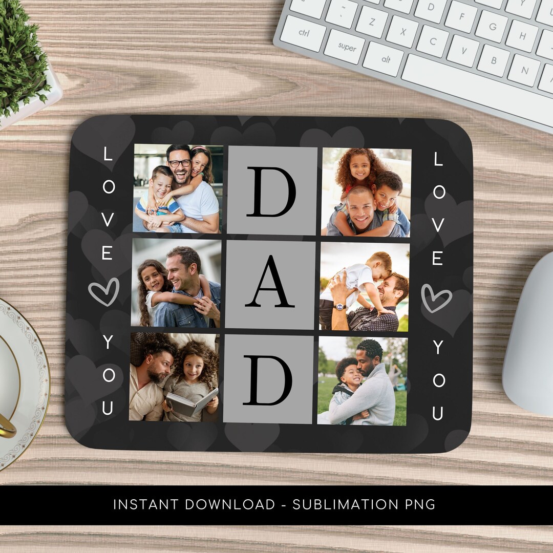 Dad Photo Mousepad PNG, Sublimation Mousepad PNG, Dad Photo Grid Mouse ...