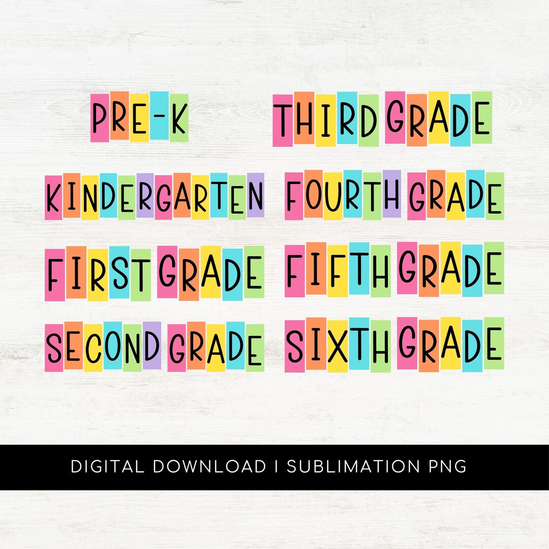 Back to School PNG Bundle, Custom Teacher PNG, Kindergarten/pre K/first ...