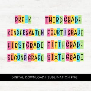 Back to School PNG Bundle, Custom Teacher PNG, Kindergarten/pre K/first ...