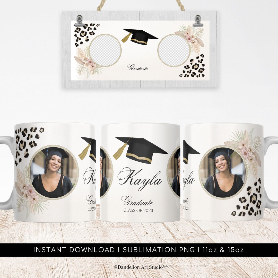 Graduation Photo Mug Design PNG for Sublimation, Graduate Personalized ...