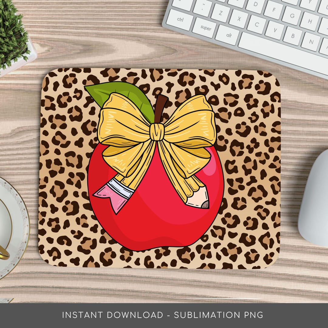 Retro Teacher Mousepad PNG Design, Mouse Pad Sublimation, Teacher Appreciation Wrap, Pencil ...
