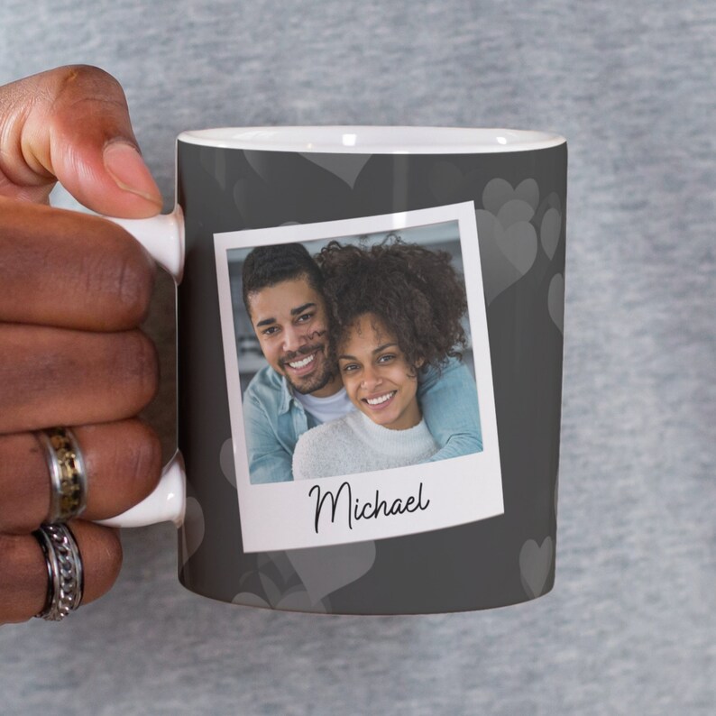 Best Boyfriend Ever Personalized Photo Mug PNG, Heart Pattern ...