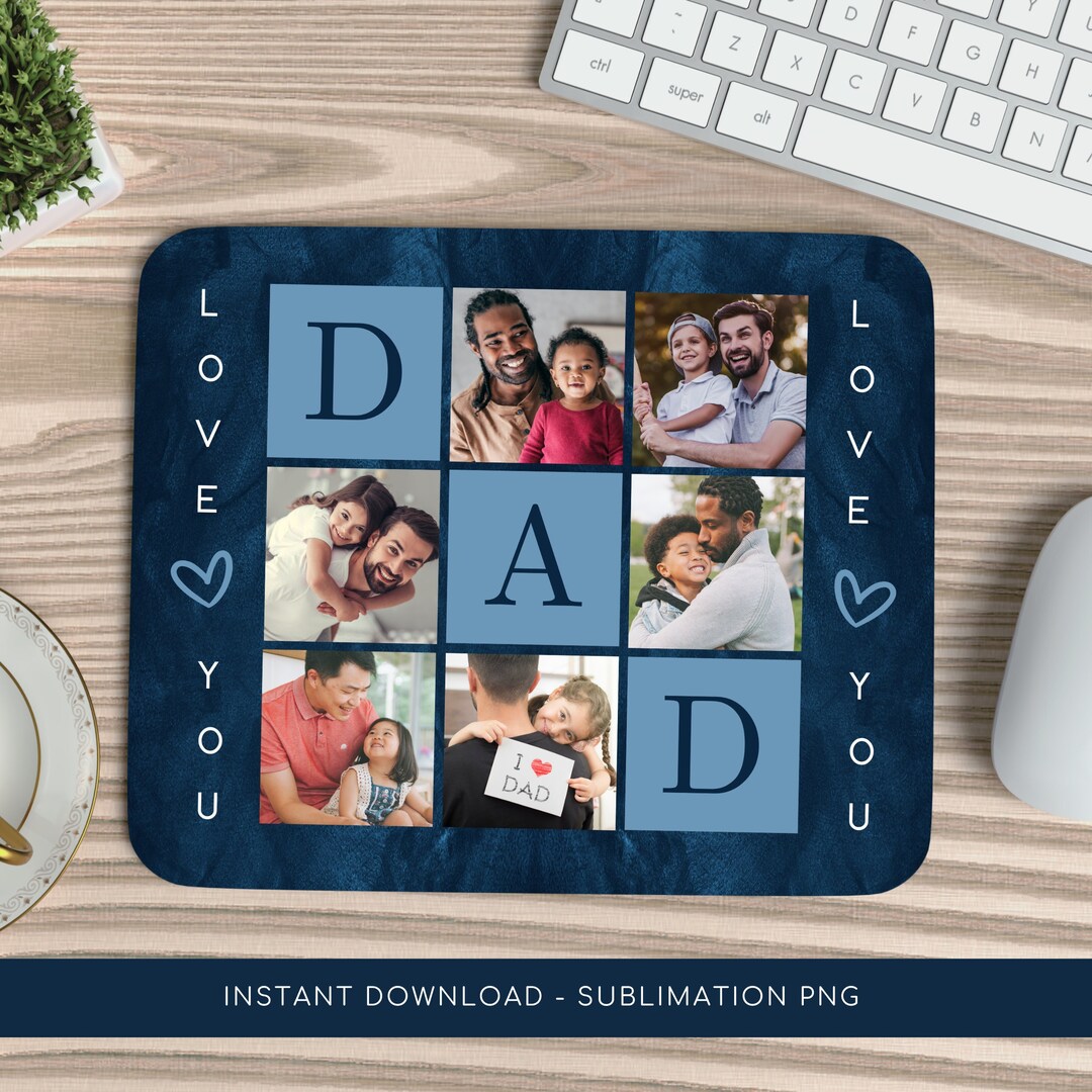 Dad Photo Mousepad PNG, Sublimation Mousepad PNG, Dad Photo Grid Mouse ...