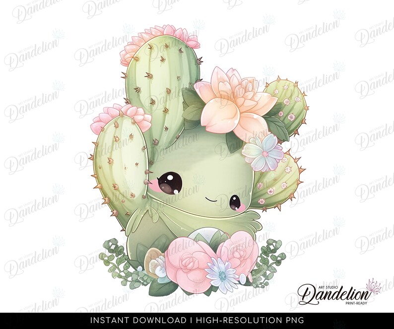 Cute Baby Cactus PNG for Sublimation Watercolor Cactus & - Etsy