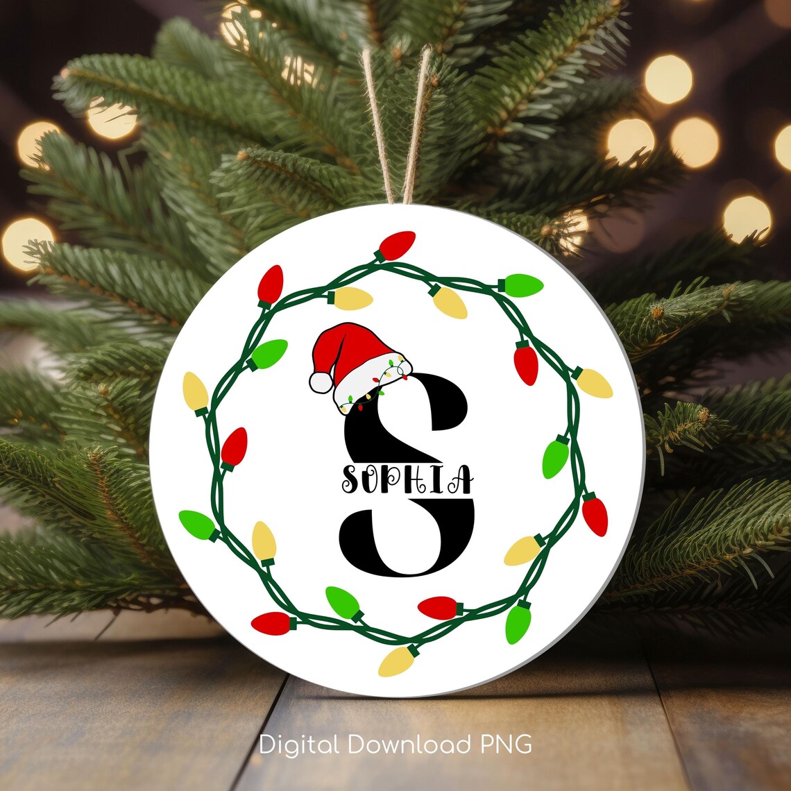 Christmas Initial PNG, Santa Hat Monogram, Xmas Ornament Design ...