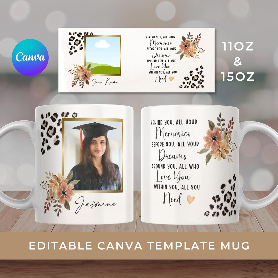 DIGITAL Sublimation Mug Design, Graduation Canva Template Mug, Graduate ...