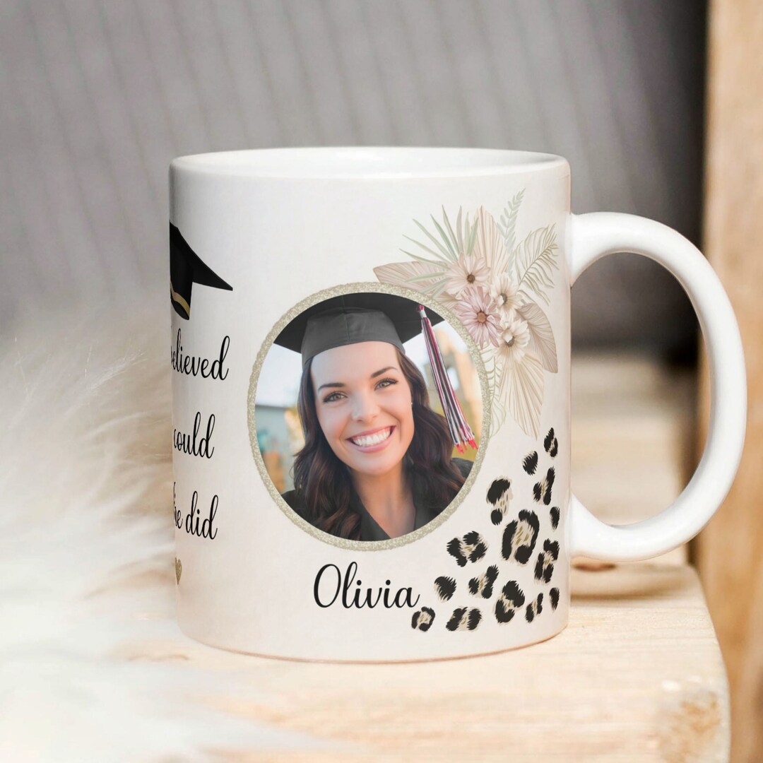 Graduation Personalized Photo Mug Design PNG for Sublimation, She ...