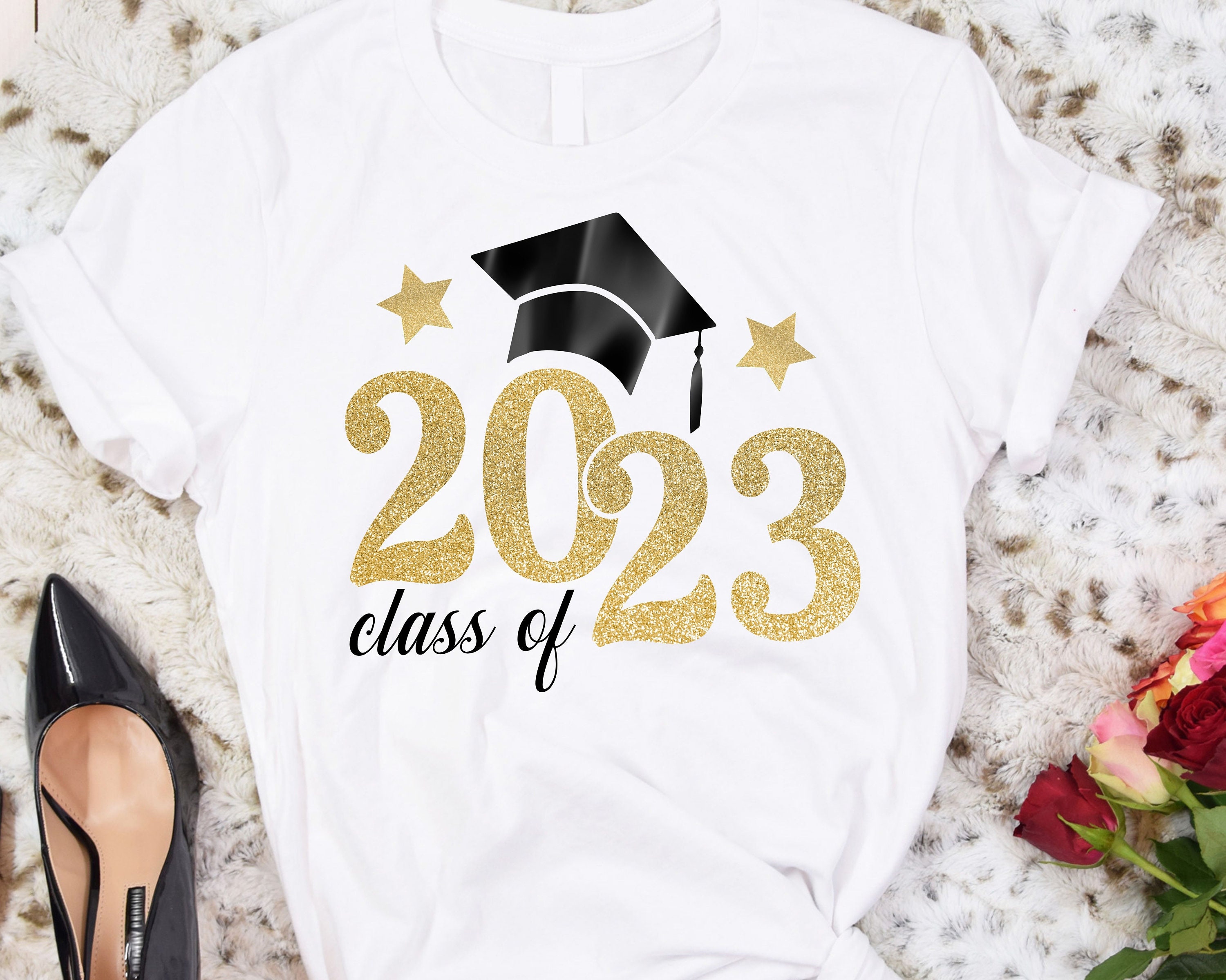 College Graduation Shirt. Class of 2023 Golden Design. - Etsy