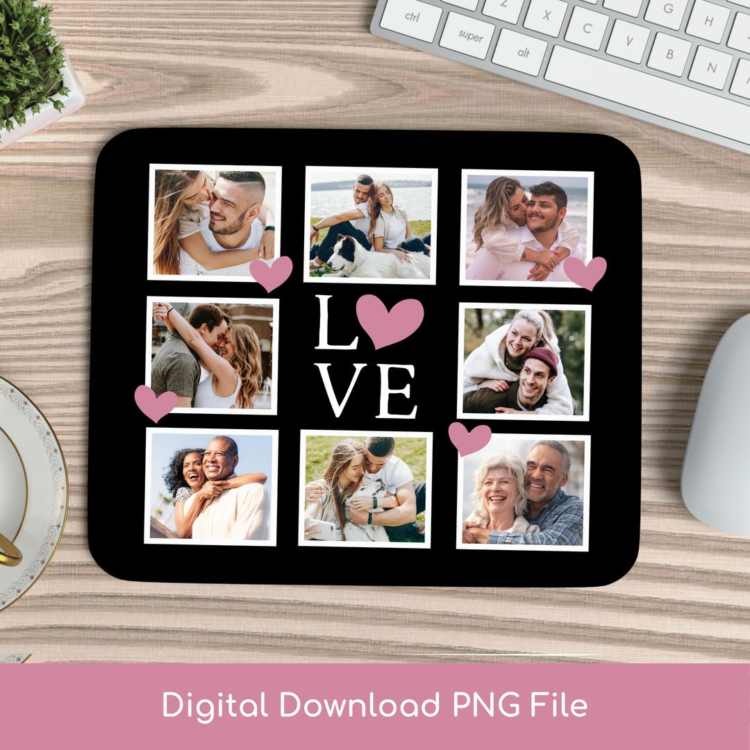Love Mousepad PNG, Custom Photo Mouse Pad Printable Design, Valentine's ...