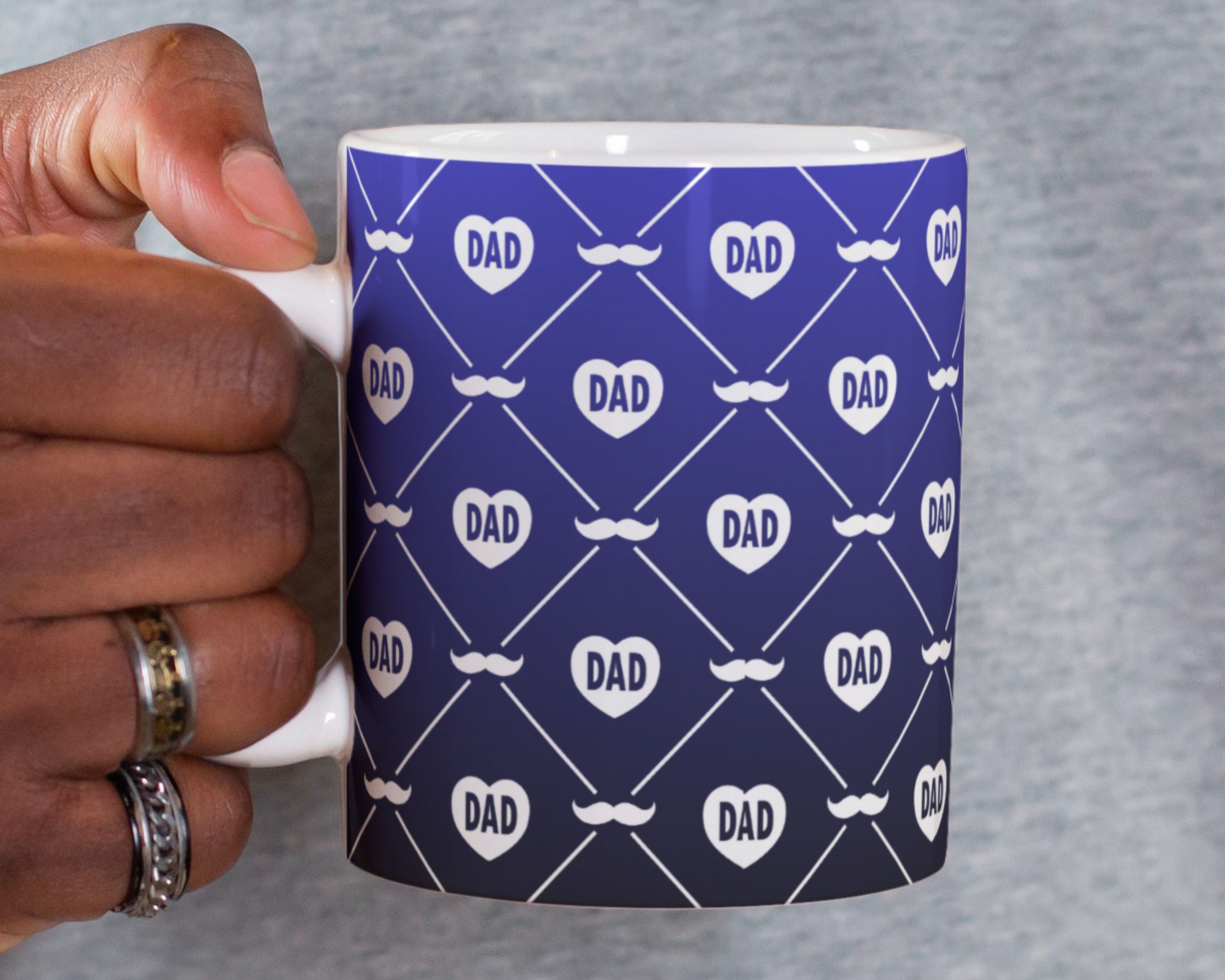 DAD Mug PNG - Mustach Love Dad Pattern, PNG Template for Sublimation ...