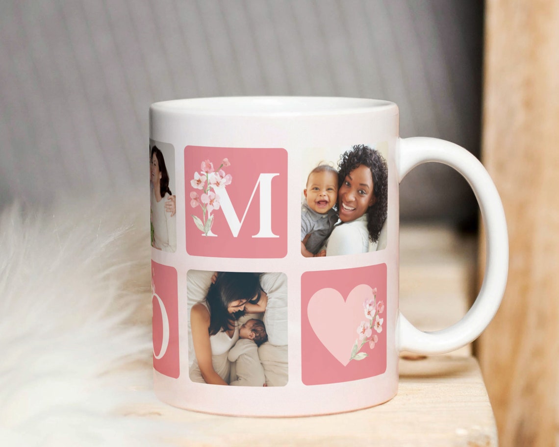 MOM Floral Photo Grid Mug Design. Mother Sublimation Digital Paper. Mom ...