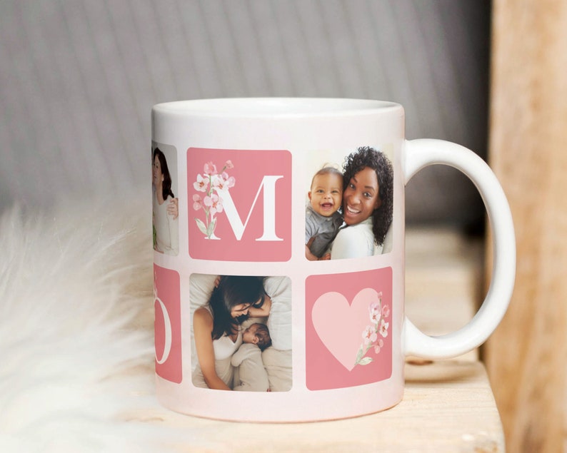 MOM Floral Photo Grid Mug Design. Mother Sublimation Digital - Etsy