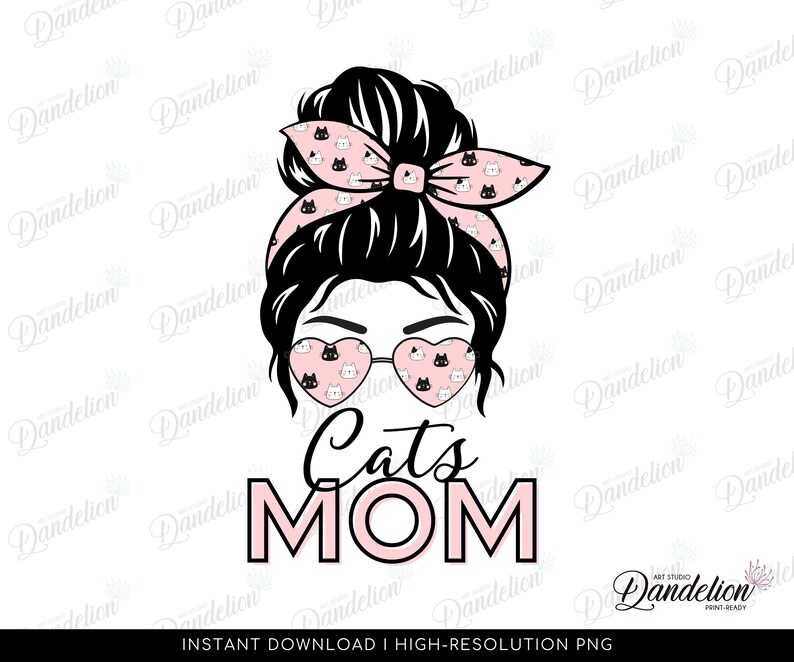 CAT MOM PNG File for Sublimaton. Mom of Cats Pet Mother's - Etsy