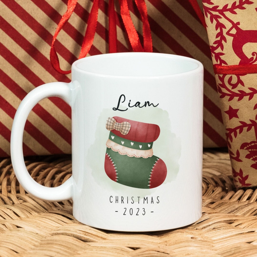 Personalized Christmas Stocking Mug PNG, Christmas Sock Mug, Christmas ...