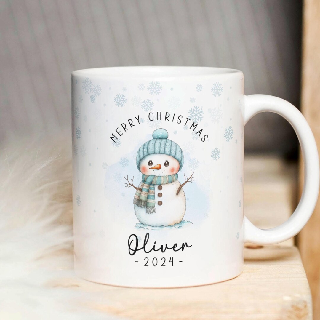 Personalized Christmas Snowman Mug PNG, Xmas Custom Name PNG Mug ...
