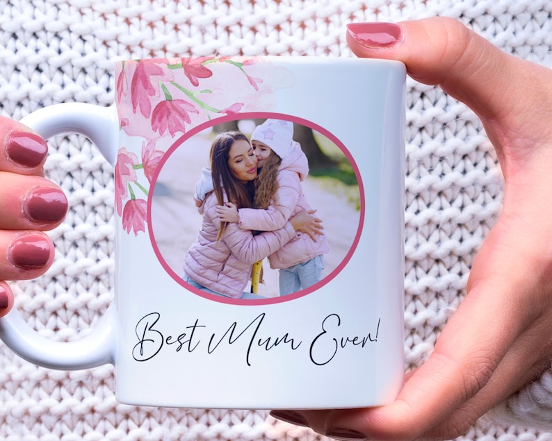 MUM Mug Design Sublimation Floral Best MUM Ever Photo Mug - Etsy