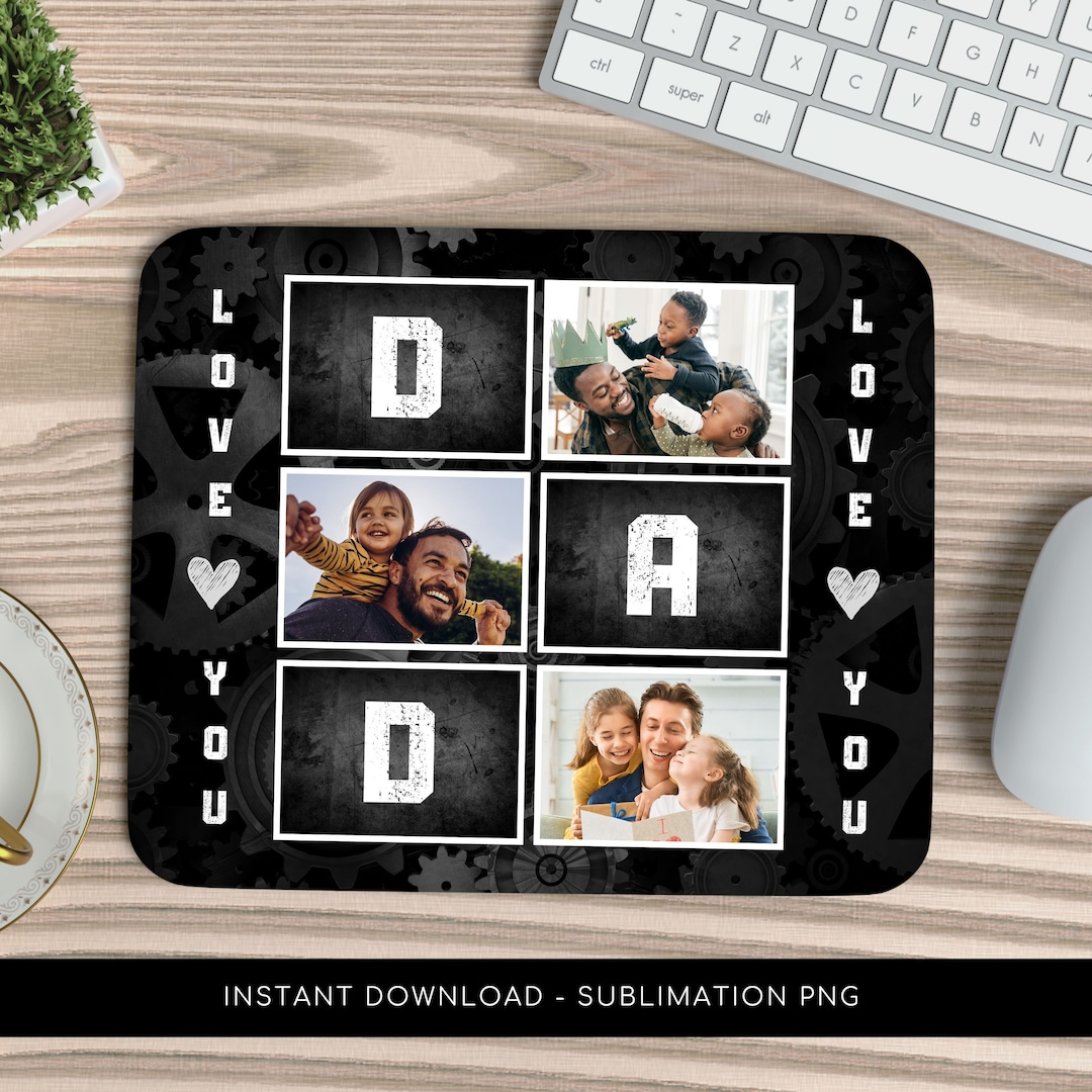 Custom Photo Mousepad PNG, Sublimation Mousepad PNG, Dad Photo Grid ...