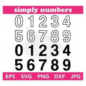 Simply Numbers Digital Bundle, Instant Download, Number Svg, Eps, Dxf ...