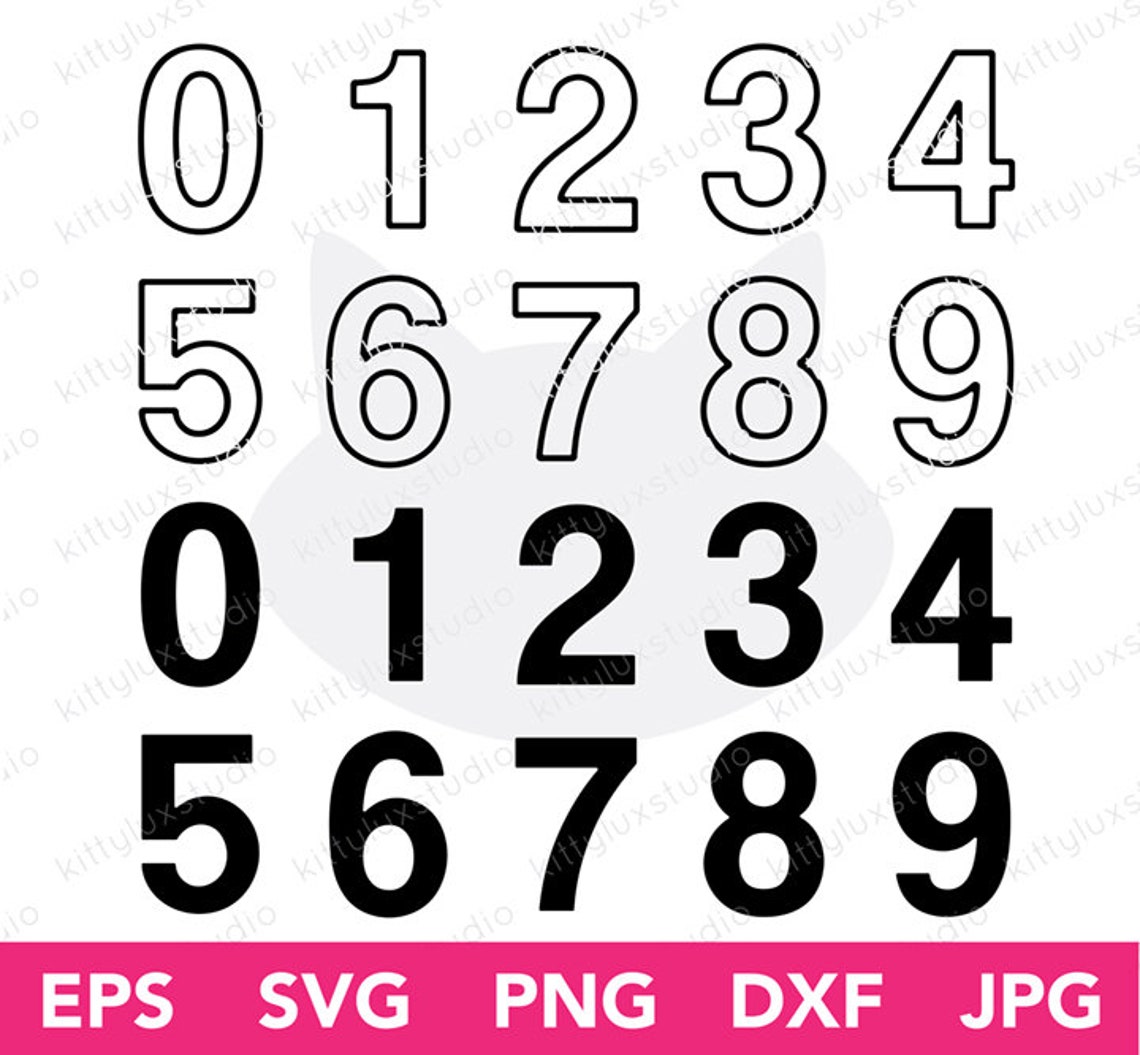 Simply Numbers Digital Bundle, Instant Download, Number Svg, Eps, Dxf ...