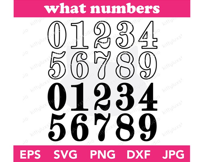 What Numbers Digital Bundle, Instant Download, Number Svg, Eps, Dxf ...