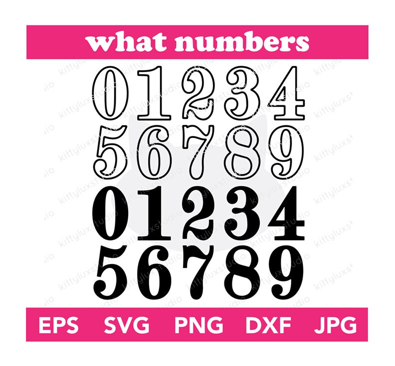 What Numbers Digital Bundle, Instant Download, Number Svg, Eps, Dxf ...