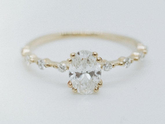 Diamond Aurora Ice Ring // the Ethereal Collection // Dainty | Etsy