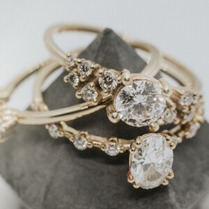 Diamond Aurora Ice Ring // the Ethereal Collection // Dainty Engagement ...