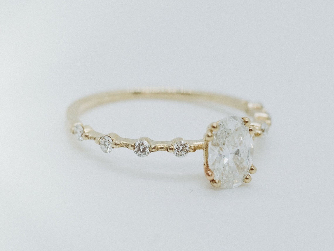 Diamond Aurora Ice Ring // the Ethereal Collection // Dainty - Etsy