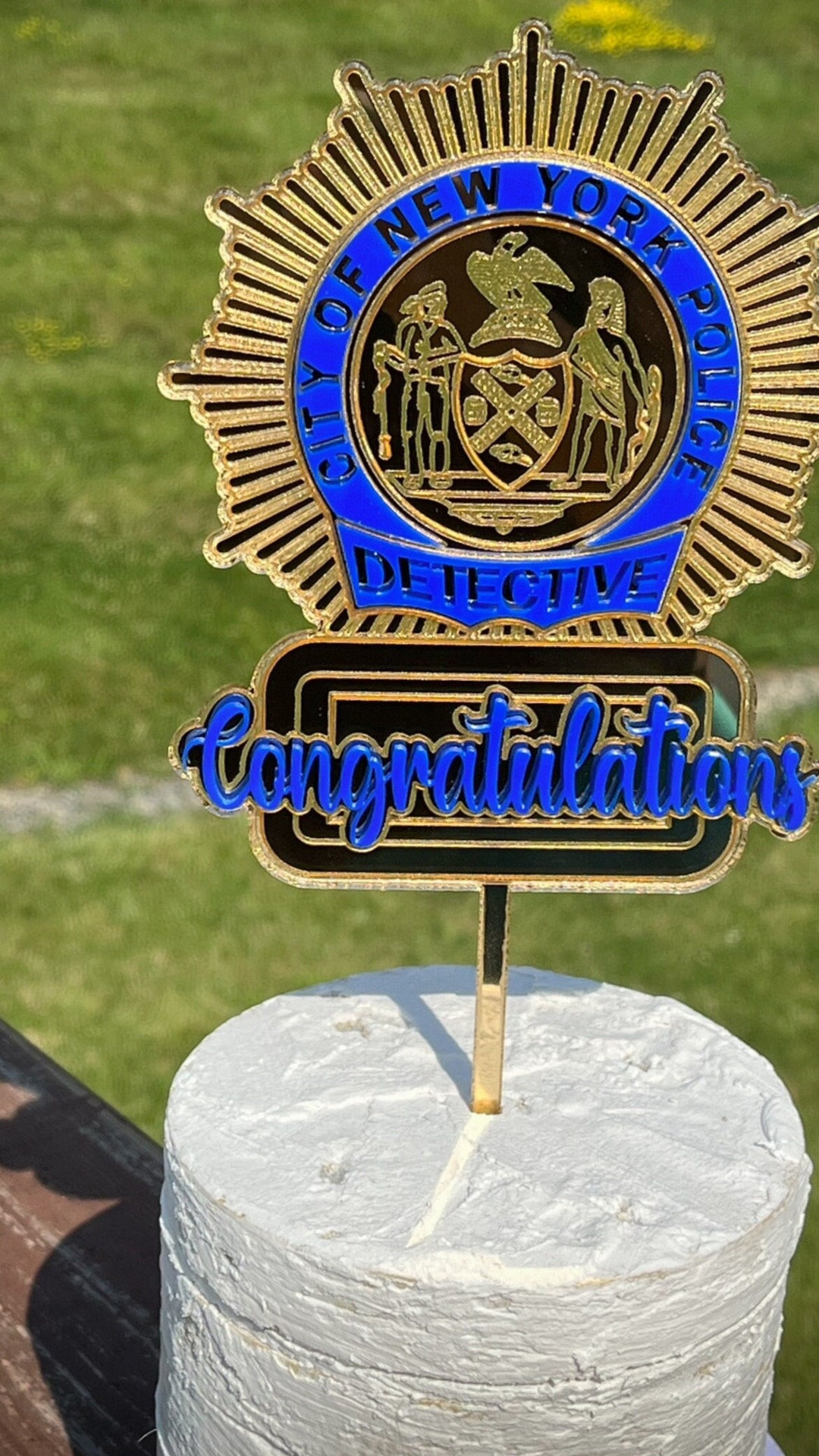 NYPD Gold Detective Badge Cake Topper | Promotional Party | Retirement ...