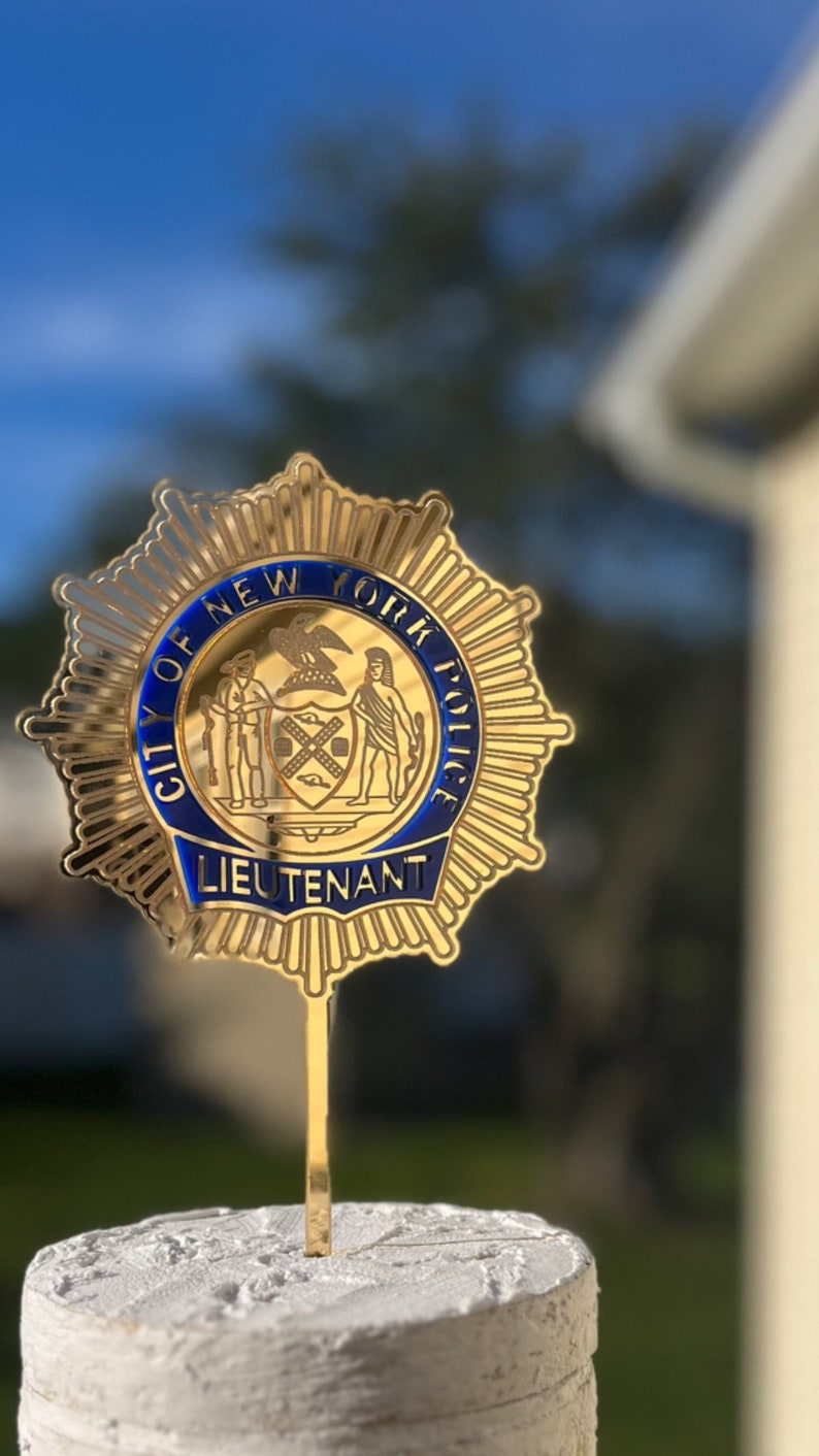 NYPD Gold Detective Badge Cake Topper | Promotional Party | Retirement ...