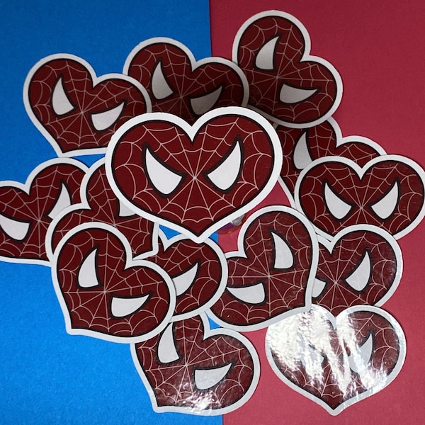 Spiderman Heart Sticker - Etsy