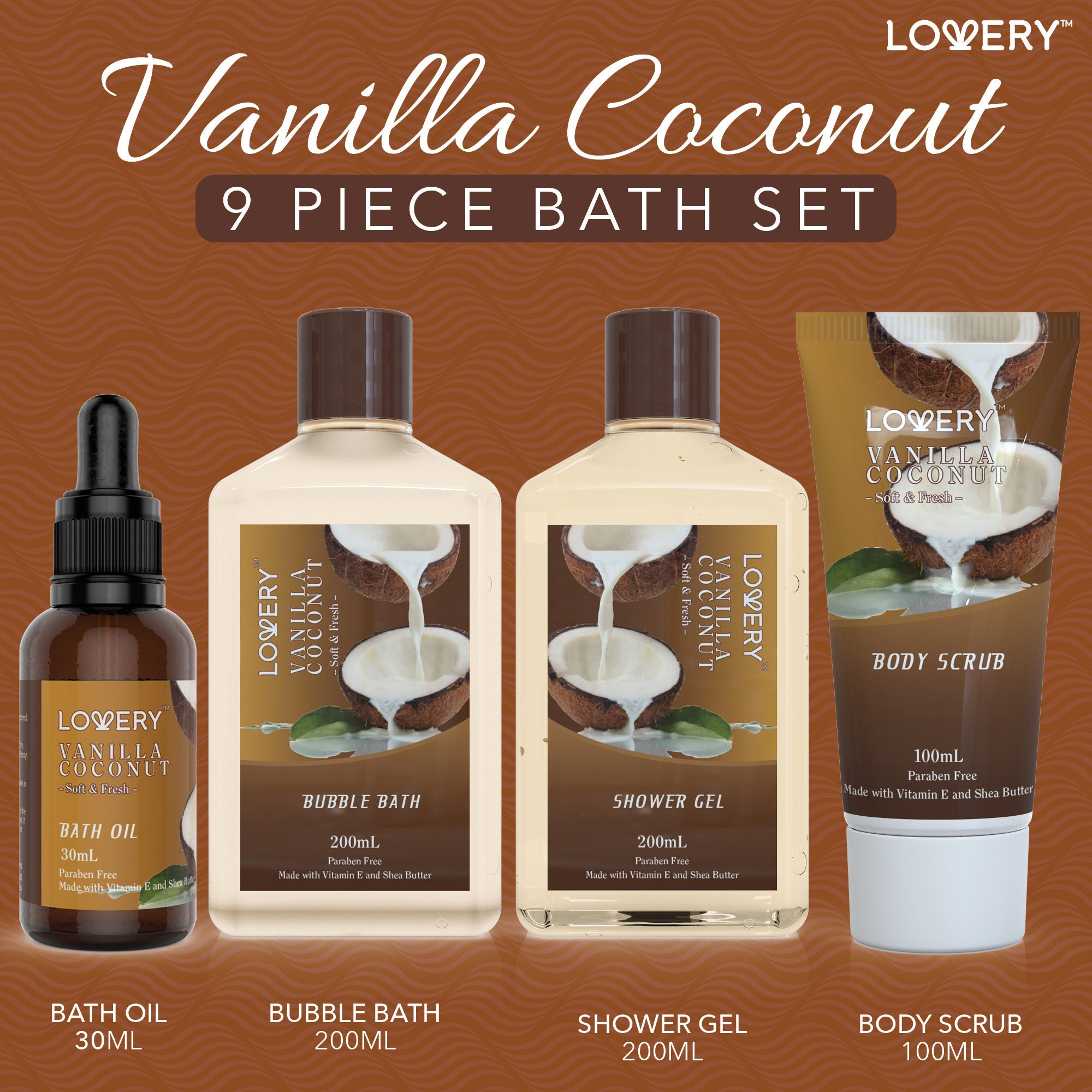 Bath and Body Gift Basket for Women and Men – 9 Piece Set of Vanilla ...