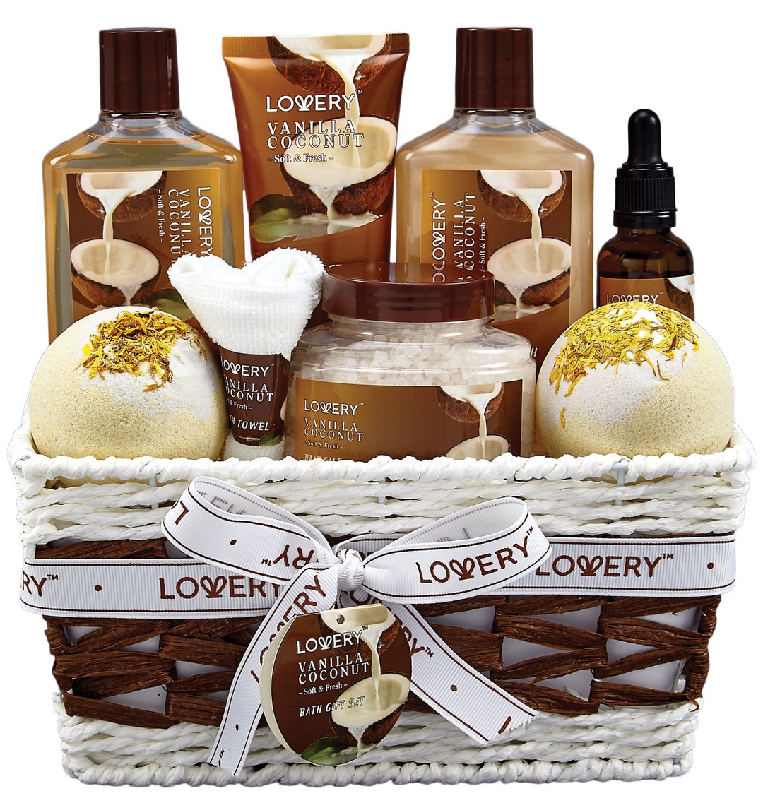 Bath and Body Gift Basket for Women and Men – 9 Piece Set of Vanilla ...